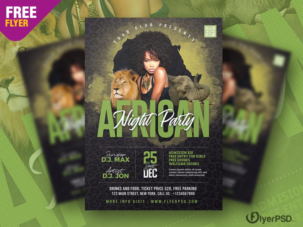 African Night Party Flyer PSD | Flyer PSD