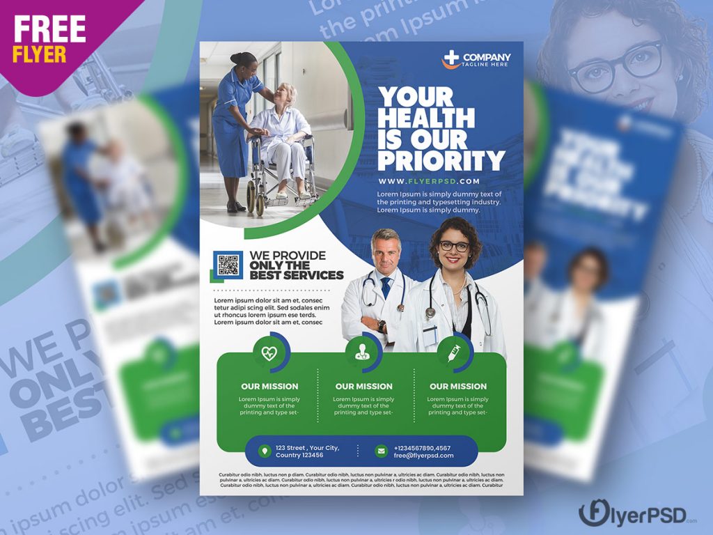 Medical Care and Hospital Flyer PSD | Flyer PSD