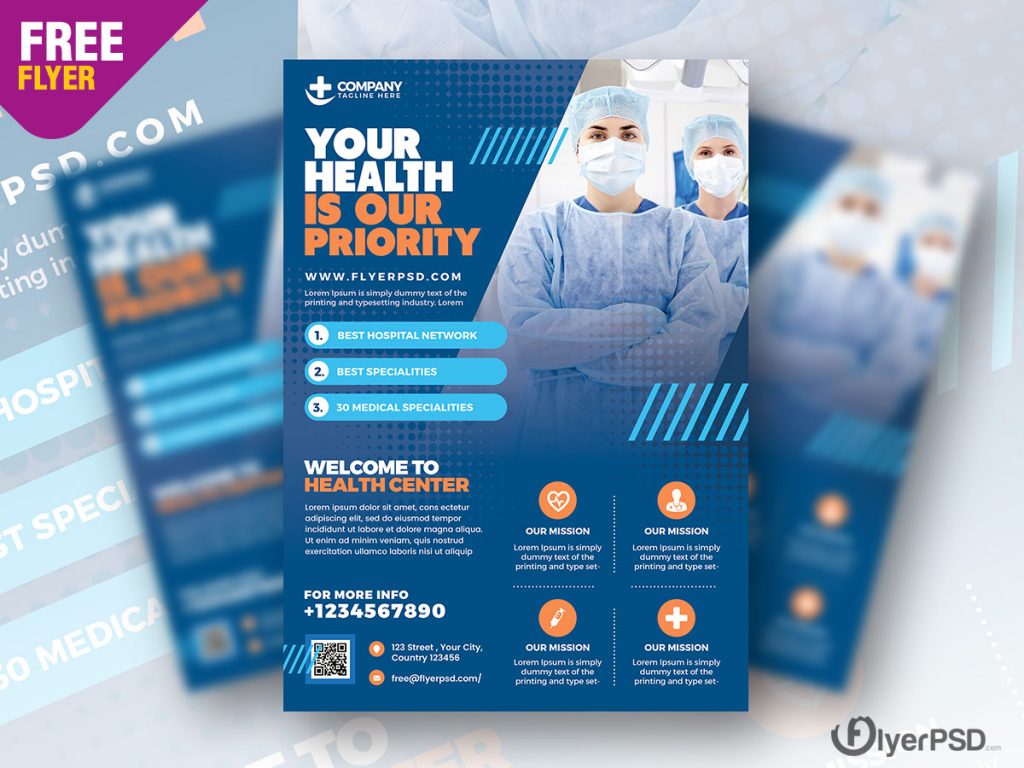 Health Care and Hospital Flyer PSD | Flyer PSD