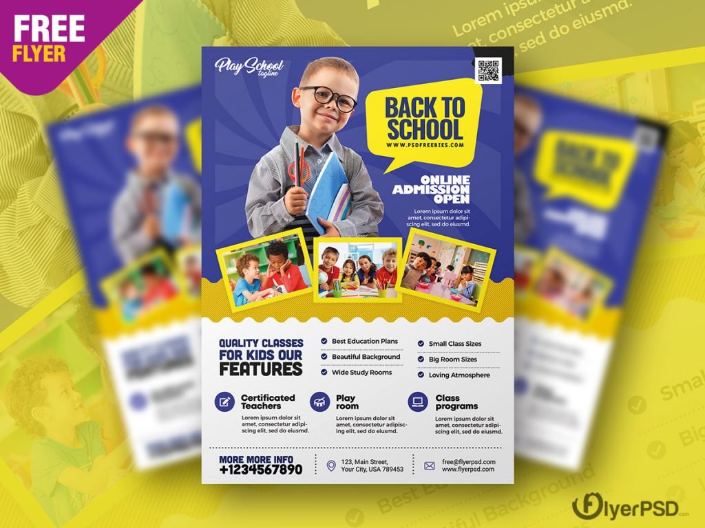 School Kids Open Flyer PSD Template | Flyer PSD